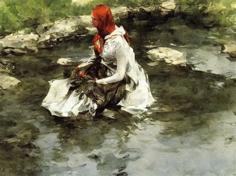 Woman In The River Painting By Anders Zorn Stable Diffusion