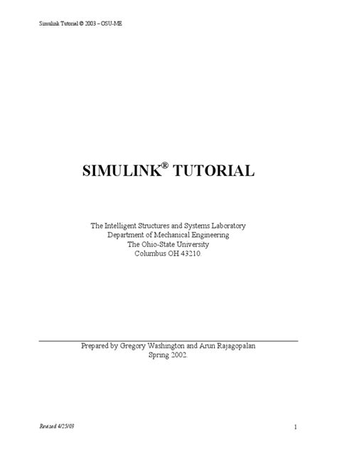 simulink tutorial pdf pdf control theory matlab