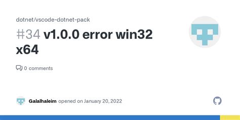 V Error Win X Issue Dotnet Vscode Dotnet Pack GitHub