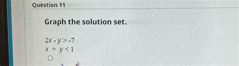 Solved Quèstion 11graph The Solution Set2x Y 7xy