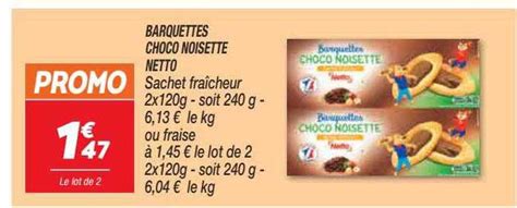 Promo Barquettes Choco Noisette Netto Chez Netto Icataloguefr