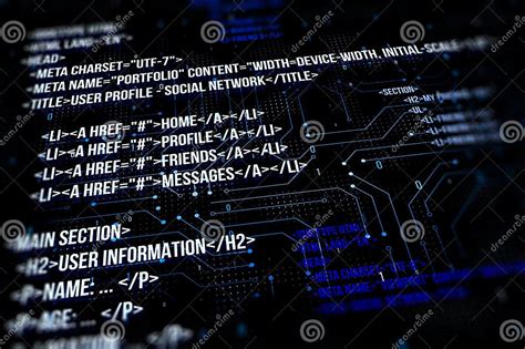 Creative Digital Programming Language On Backdrop Software Developer And Html Concept 3d