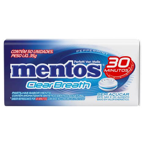 Bala Mentos Clear Breath Peppermint 35g Mumix Pindorama