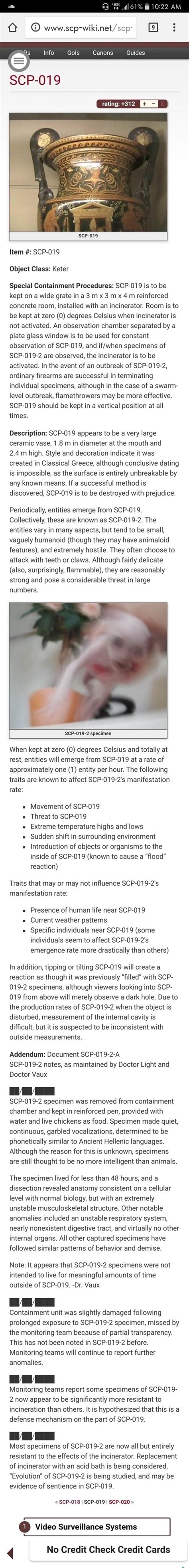 Scp 019 Object Class Keter Special Containment Procedures Scp 019 Is