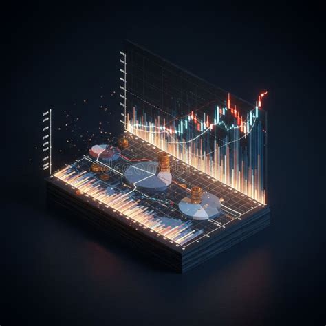 A Three Dimensional Digital Dataset Visualization Features A Grid Plane Displaying Stock
