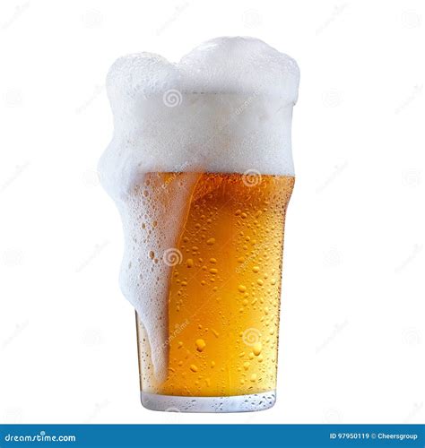 Mug Of Frosty Beer With Foam Stock Image Image Of Cold Cheer 97950119