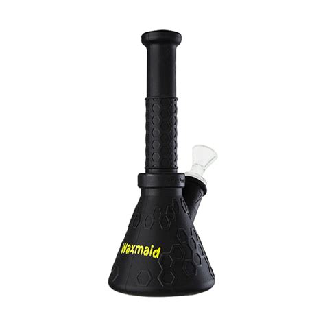 87 Waxmaid Hobee Honeycomb Black Silicone Beaker Bong Silicone Bong