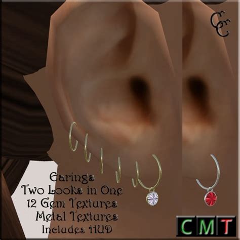 Second Life Marketplace Cc Pierced Loop Earings
