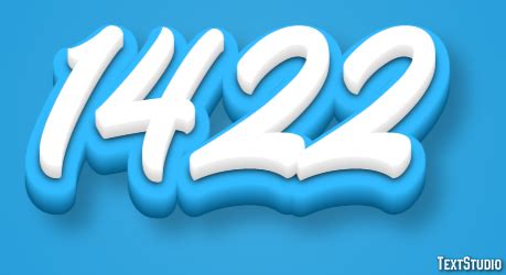 1422 Text Effect and Logo Design Number