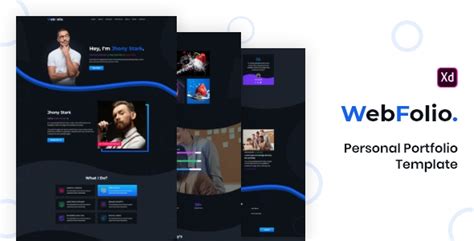 WebFolio Adobe XD Free Personal Portfolio Template
