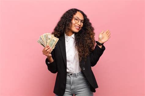 Premium Photo Young Hispanic Woman Smiling Happily And Cheerfully