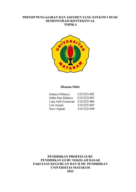 Demonstrasi Kontekstual T6 Asesmen Kelompok Pendidikan Biologi
