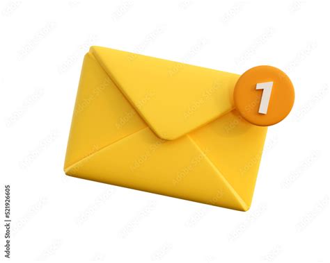 D Unread Mail Icon Concept Of Mail New Message Notification Or