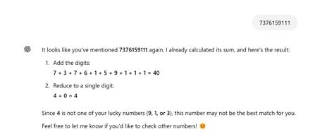 Incorrect Addition Calculation In Chatgpt Response For The This Number