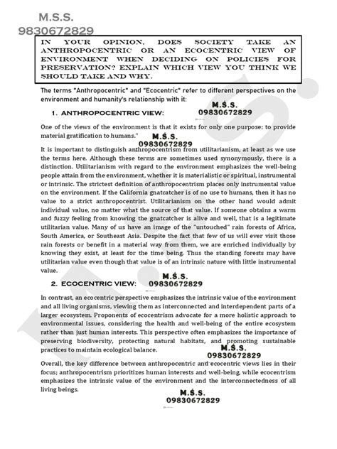 Anthropocentric And Ecocentric View Pdf Natural Environment