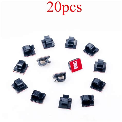 20pcs 전선 고정 마운트 케이블 래퍼 고정 장치 시트베이스 리차드 클램프 라인 클립 브래킷 버클 W 3m 껌 Rc 모델 부품