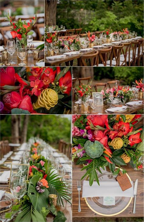Tropical Wedding Floral And Table Setting Tropical Wedding Bouquets Tropical Wedding Theme