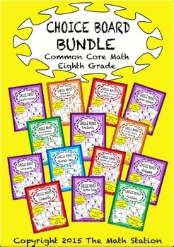 Common Core Math Choice Board Bundle Eighth Grade By The Math Station