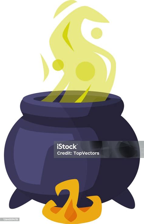 비등 녹색 물약 흰색 배경에 해피 할로윈 개체 만화 스타일 벡터 일러스트와 마녀 가마솥 10월에 대한 스톡 벡터 아트 및 기타 이미지 10월 가득 찬 가마솥 Istock