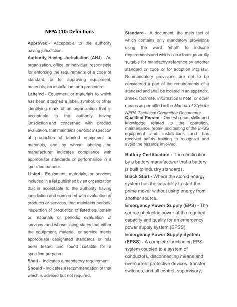 Electrical Standards And Practices Definitions Pdf