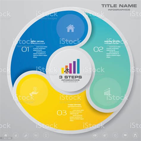 3 Steps Cycle Chart Infographics Elements Stock Illustration Download