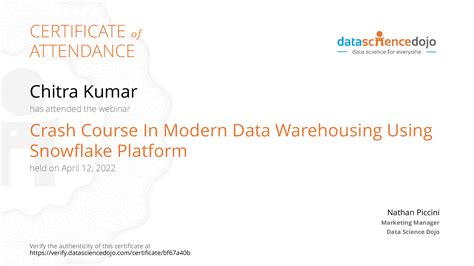 Chitra Kumar S Certificate Data Science Dojo
