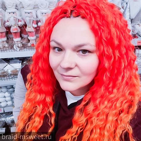 кудри на трессах точечно на каркас красные алый рыжий оранжевый переход ...
