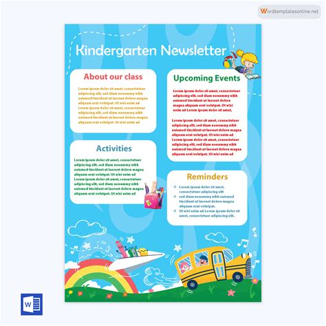 12 Free Kindergarten Newsletter Templates