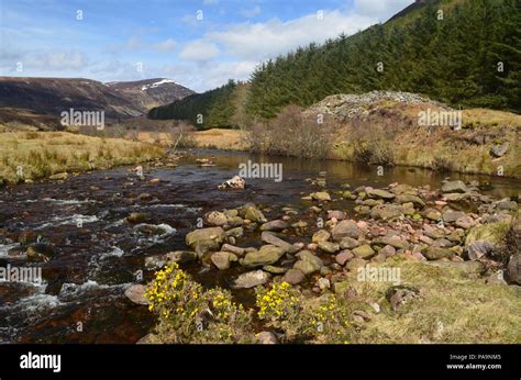 View Up Glen Loth In The Scottish Highlands The Mound Of Stones To The