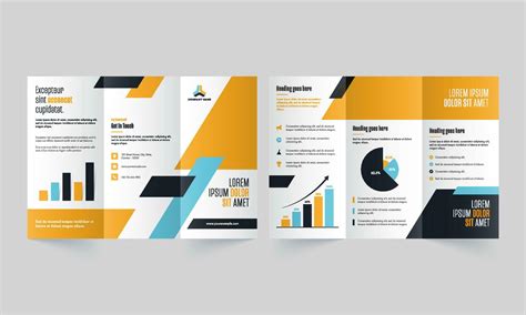Front And Back Page View Of Business Tri Fold Brochure Template Or