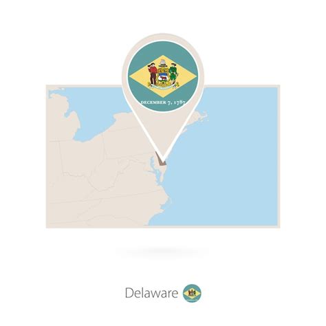 Premium Vector Rectangular Map Of Us State Delaware With Pin Icon Of Delaware