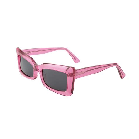 Jeulia Quick Flash Rectangle Pink Polarized Womens Sunglasses