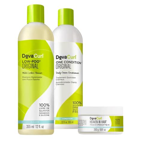 Kit Deva Curl Low Poo Shampoo Ml Condicionador One Condition Ml Máscara Capilar Heaven