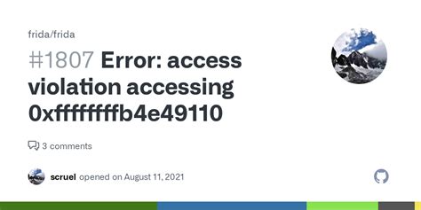 Error Access Violation Accessing 0xffffffffb4e49110 · Issue 1807
