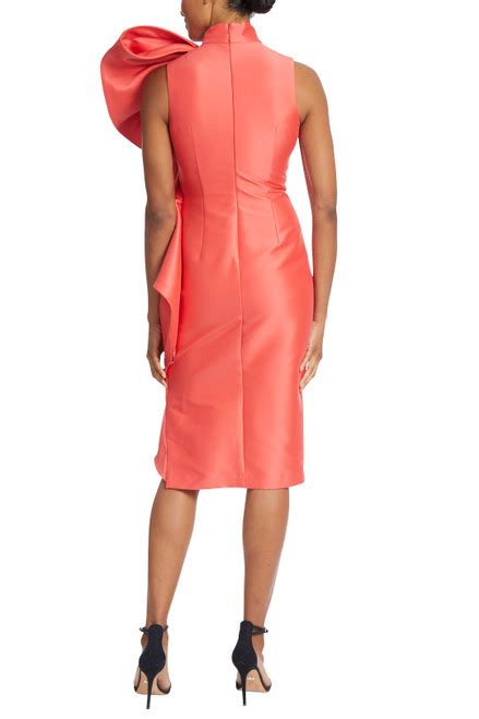 Dramatic Bow Ruffle Cocktail Dress
