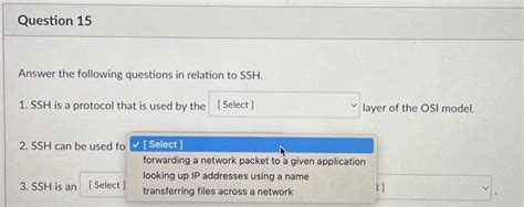 Solved Answer The Following Questions In Relation To SSH Chegg