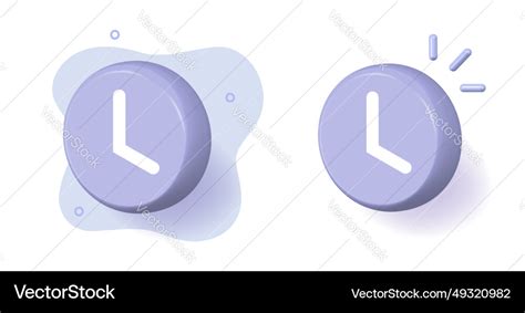 Clock Alarm 3d Timer Stopwatch Icon Graphic Set Vector Image