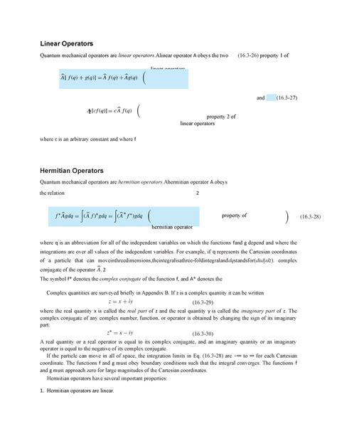 Linear Operators Lecture Notes Review And Answers Linear Operators
