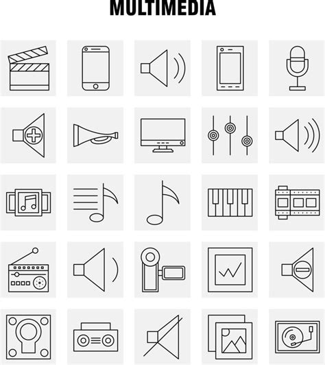 Multimedia Line Icon For Web Print And Mobile Uxui Kit Such As Mobile Phone Smartphone Call