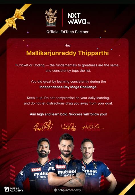 Mallikarjunreddy Thipparthi On Linkedin Thankyou Nxtwave Ccbp