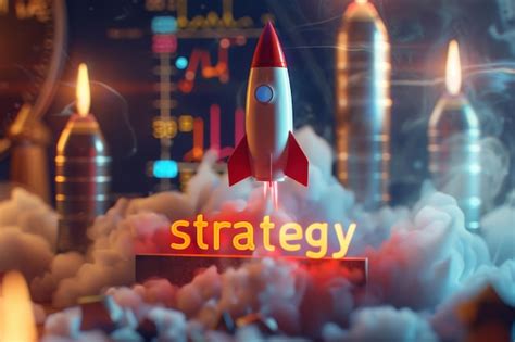 Rocket Launching For Success Strategy Premium Ai Generated Image
