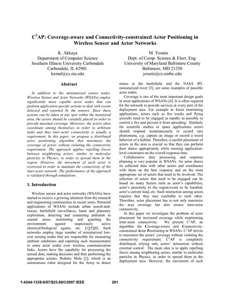 pdf c2ap coverage aware and connectivity constrained actor