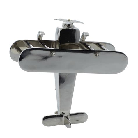 Decmode Aluminum Plane Modern Sculpture Silver
