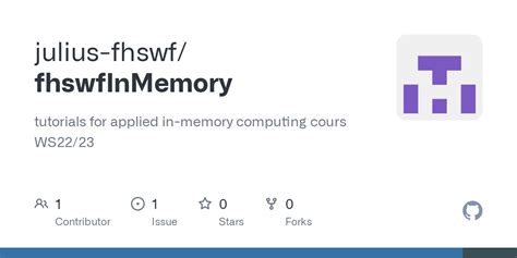 GitHub Julius Fhswf FhswfInMemory Tutorials For Applied In Memory