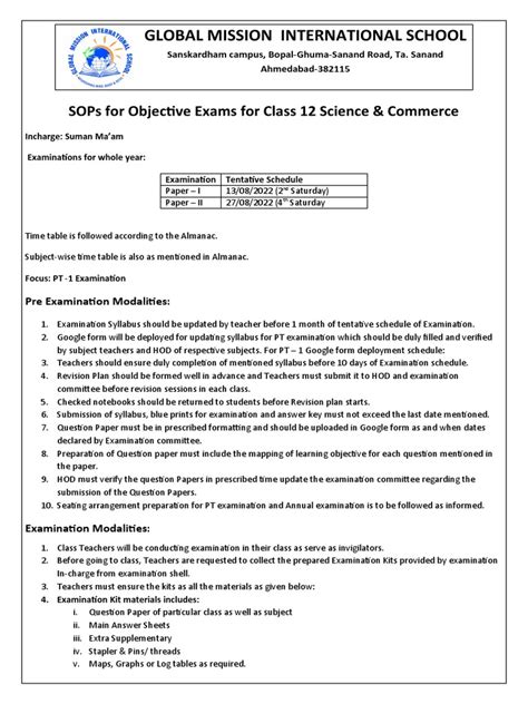 Sops For Examination Pdf Career And Growth