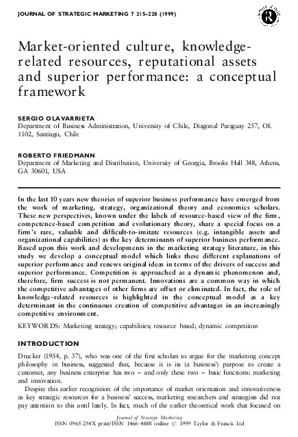 pdf market oriented culture knowledge related resources