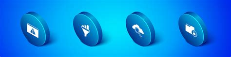 Set Isometric Browser With Exclamation Mark Search Cloud Computing Folder And Lock And Sales