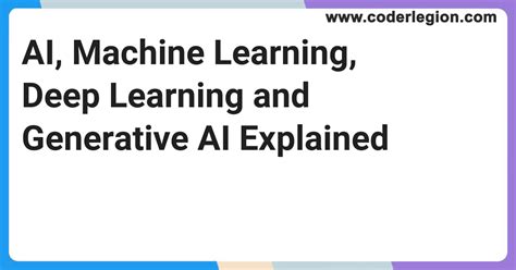 Ai Machine Learning Deep Learning And Generative Ai Explained Coder Legion