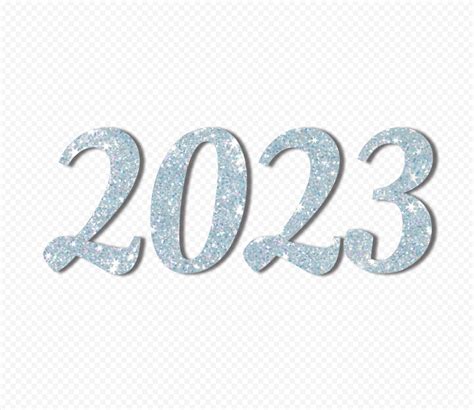 2023 Silver New Year Glitter Font Png Pxpng