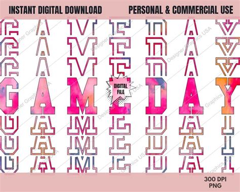 Stacked Gameday Png Gameday Clipart Commercial Use Sublimation Design